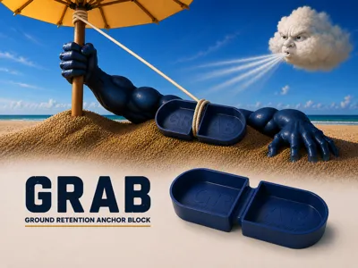 GRAB - Ground Retention Anchor Block - Free 3D Print Model - MakerWorld