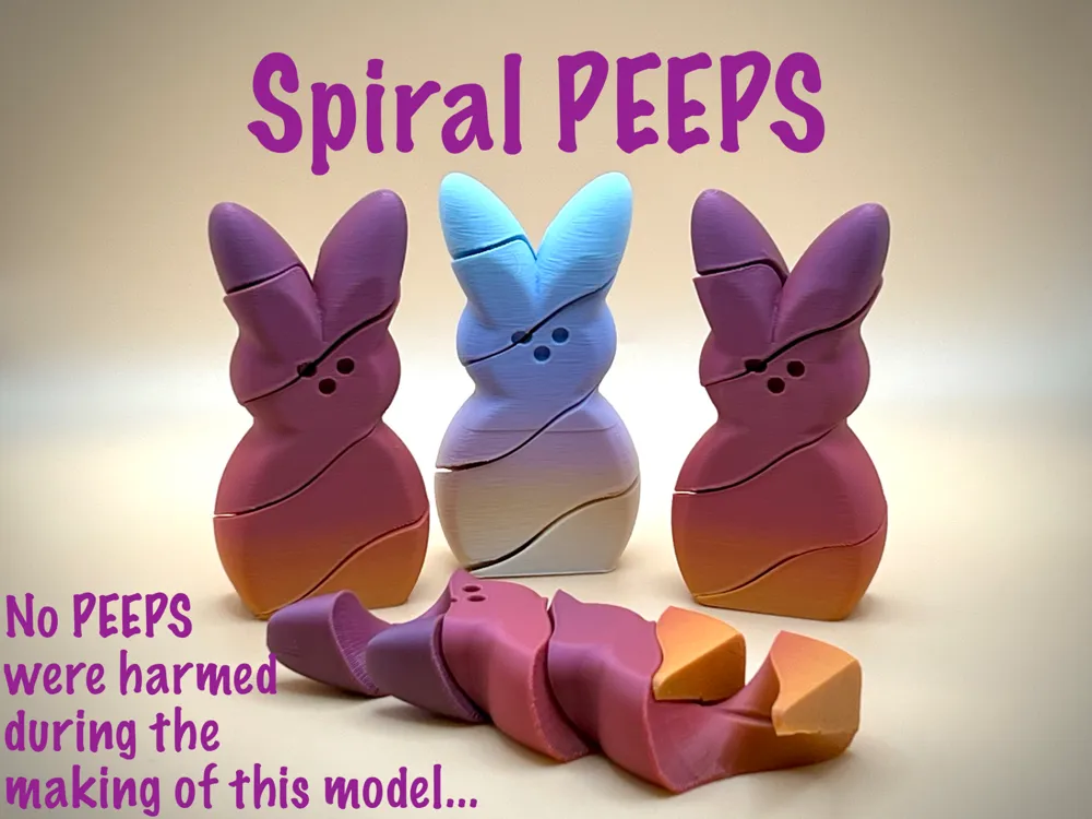 Spiral Peeps - Bunny by PrintingPopPop MakerWorld: Download Free 3D Models