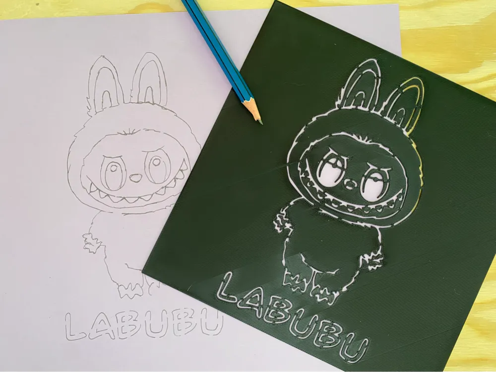 Labubu Stencil by Rankhispano MakerWorld: Download Free 3D Models