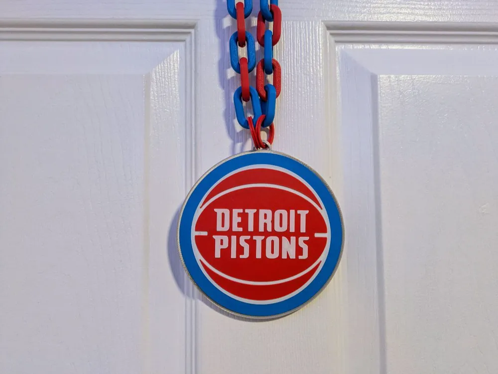 Detroit Pistons NBA Logo Chain (fits A1 mini) by Taa Design - MakerWorld