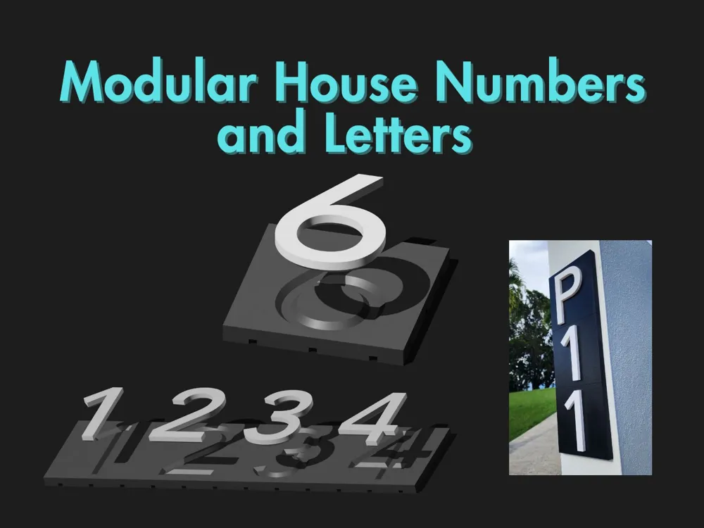 No. 6 - Modular House Numbers & Letters Collection by Ausuba3D - MakerWorld
