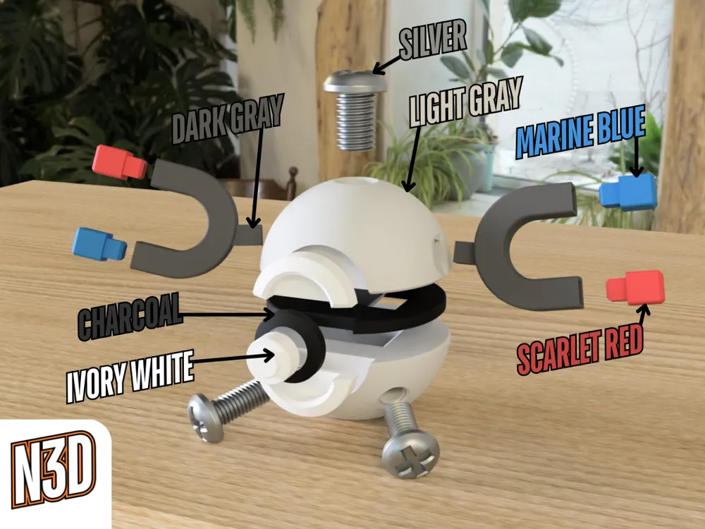 #0081 Bola Magnemite por N3D - MakerWorld