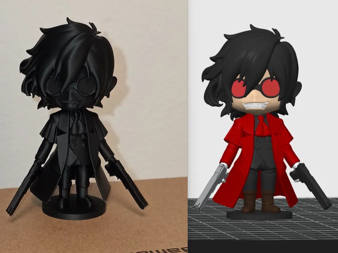 Alucard Chibi Figure (Hellsing Anime) - Free 3D Print Model - MakerWorld