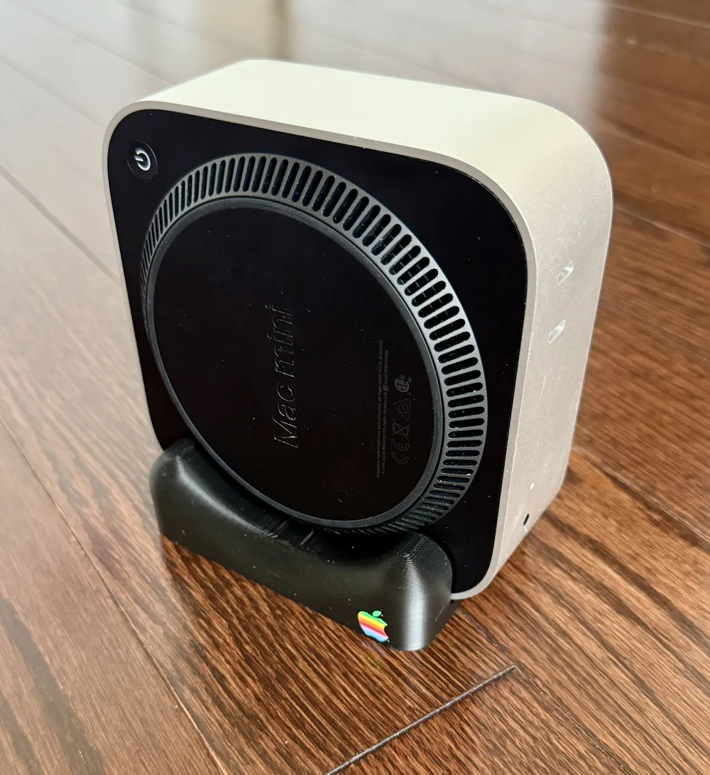Mac mini M4 Vertical Stand V2 - Free 3D Print Model - MakerWorld