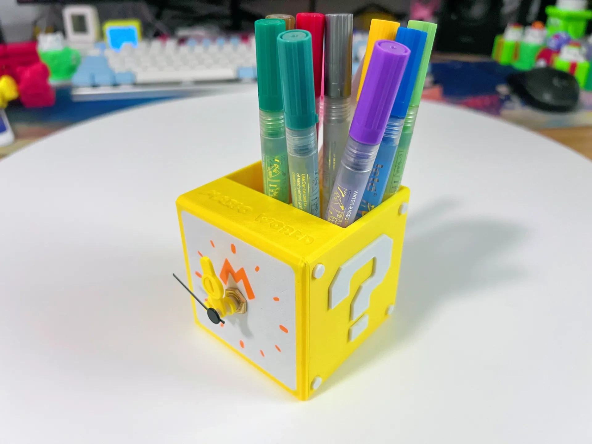 Desktop Pen Holder Clock Mario Desktop Clock (also functions as a pen ...