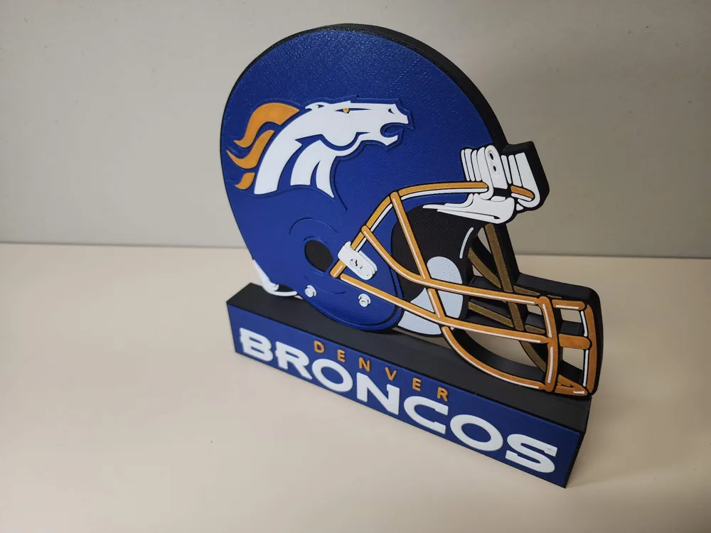 Denver Broncos Wall or Desk Display - Free 3D Print Model - MakerWorld