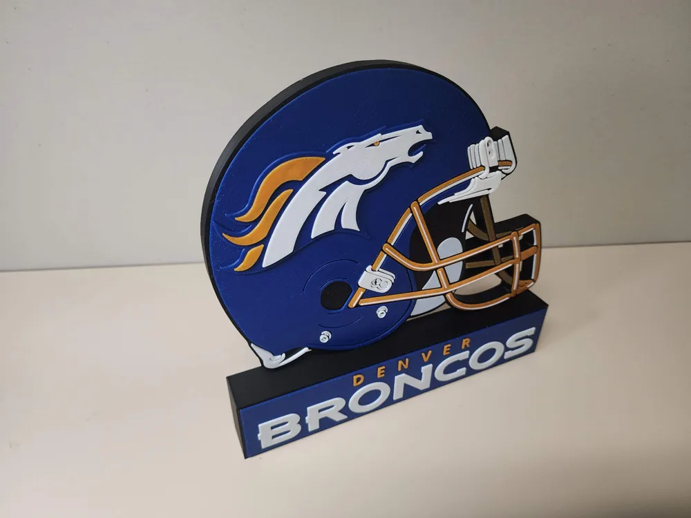 Denver Broncos Wall or Desk Display - Free 3D Print Model - MakerWorld
