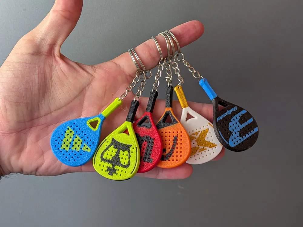 Padel Racket Keychains | 6 Brand Designs by custom3dmodels MakerWorld ...
