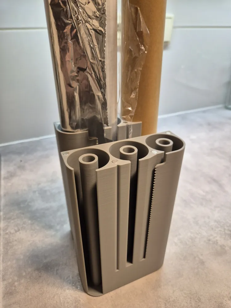 Kitchen roll holder - magnetic with cutter - Free 3D Print Model - MakerWorld