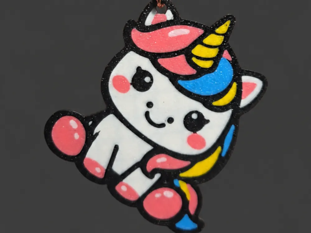 Cute unicorn keychain - Free 3D Print Model - MakerWorld
