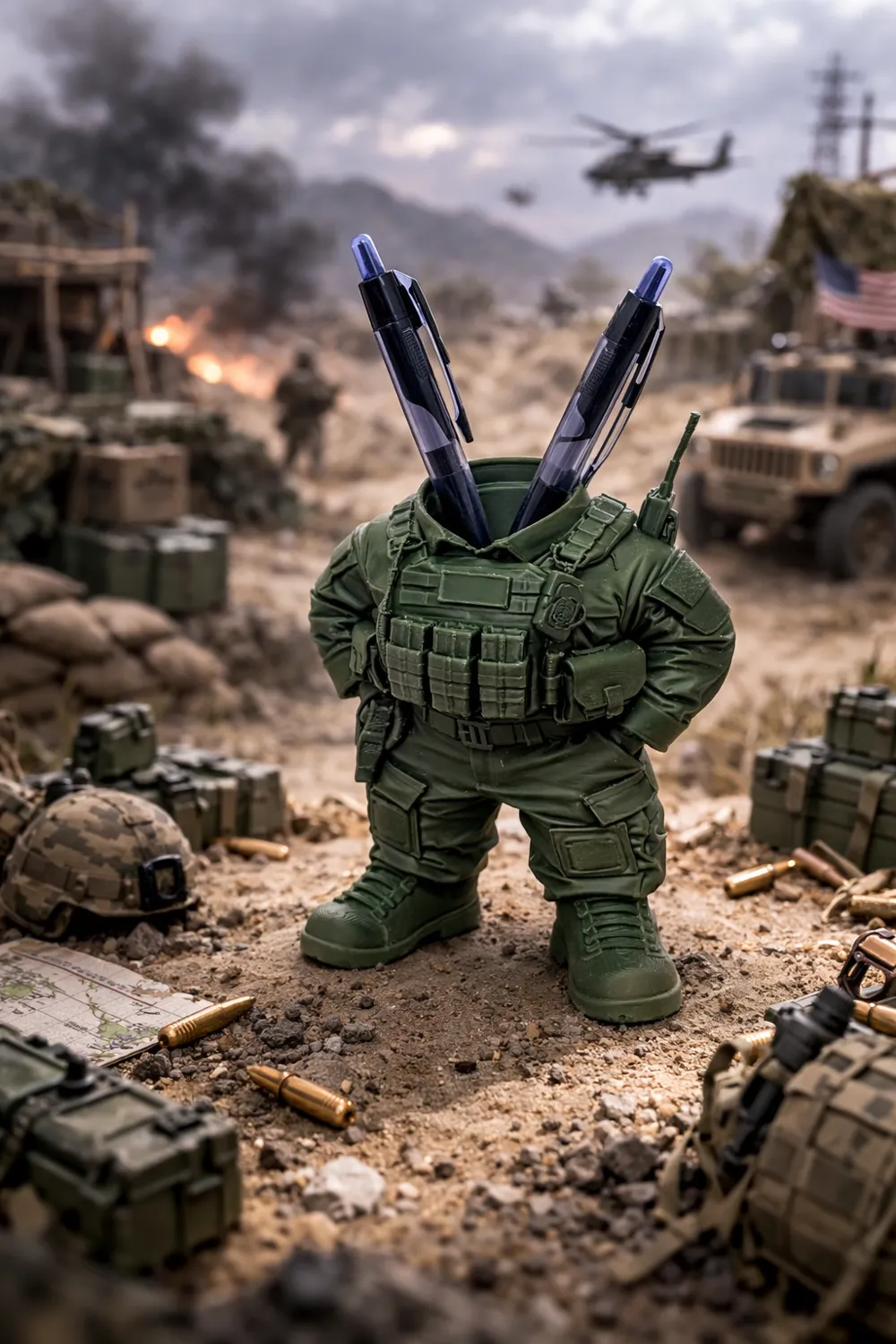 US Army Soldier Pen Pencil Brush Storage Holder - Free 3D Print Model ...