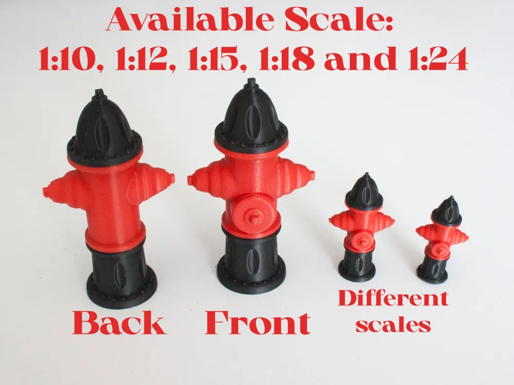 Miniature Fire Hydrant in different scales by Wilhelmus - MakerWorld