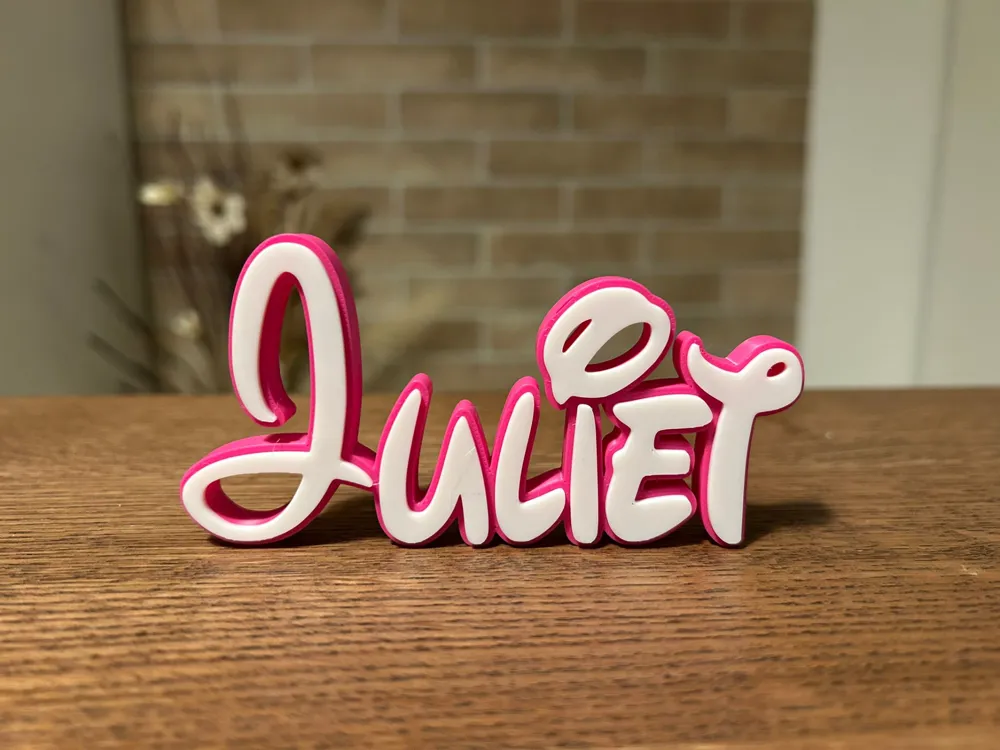 Juliet Name Disney Sign - Free 3D Print Model - MakerWorld