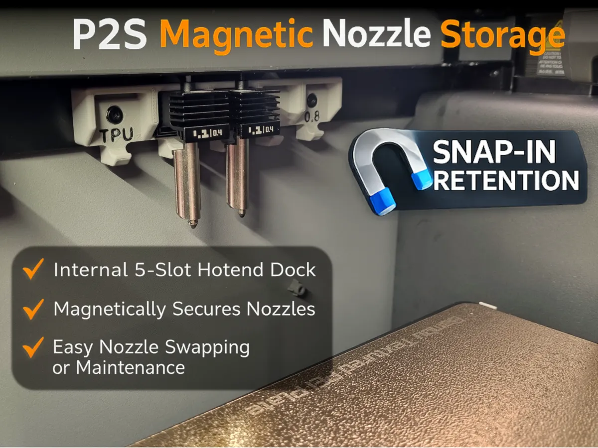 Bambu Lab P2S Internal Magnetic Nozzle Storage - Free 3D Print Model ...