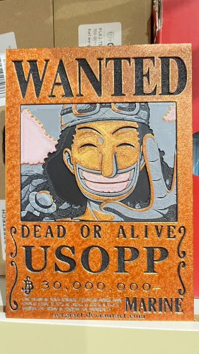 One Piece Usopp Wanted hueforge by Eddy16 - MakerWorld