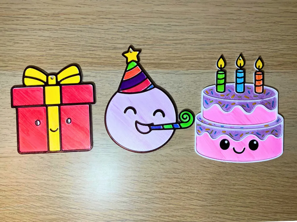 NEW!! Birthday Celebration Colouring Set by A*i*m*e*e* MakerWorld: Download Free 3D Models
