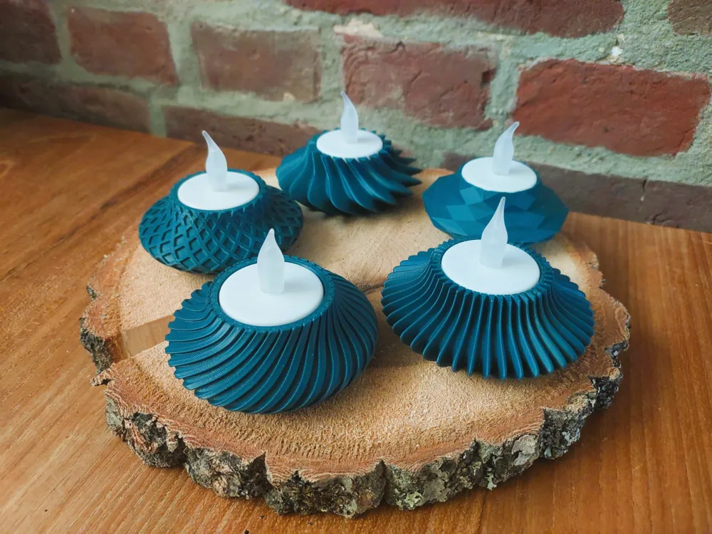 LED Tea Light Holder (5 styles) - Free 3D Print Model - MakerWorld