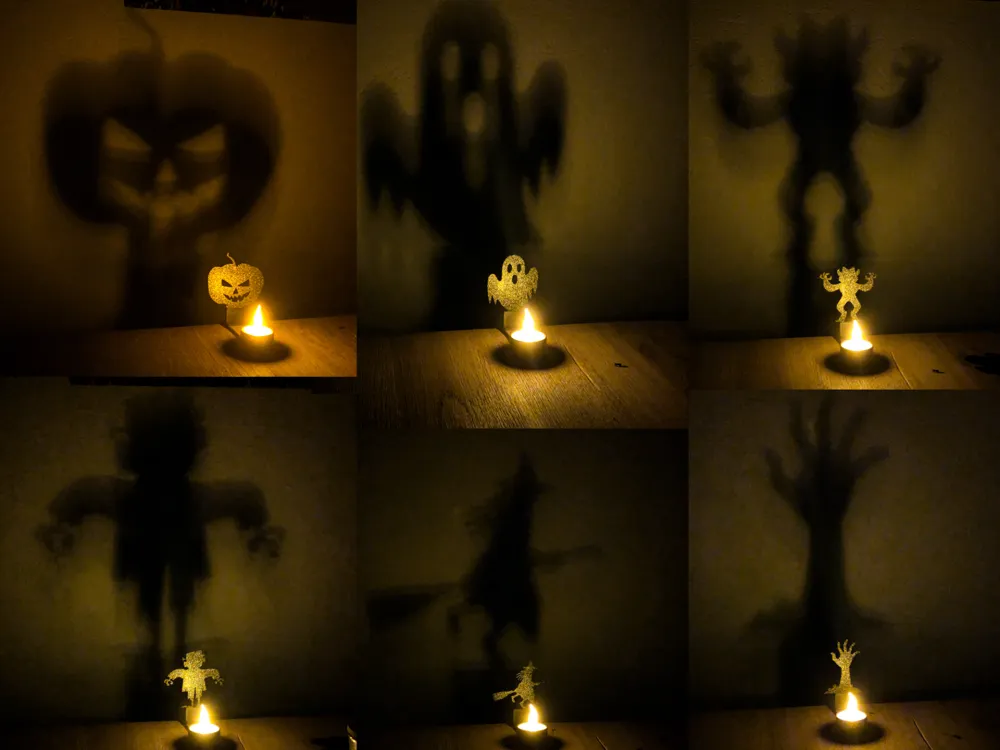 Halloween Tea Light Shadow Caster (Fast Print) by Hollandje - MakerWorld