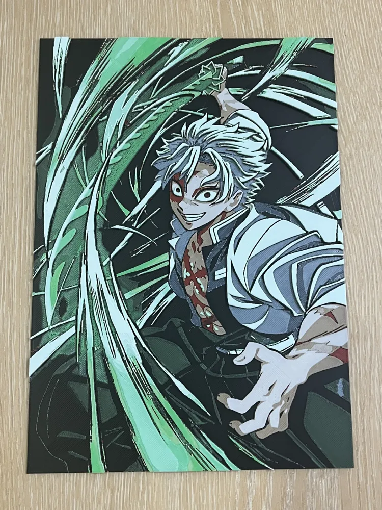 Demon Slayer Wind Hashira Hueforge - Free 3D Print Model - MakerWorld