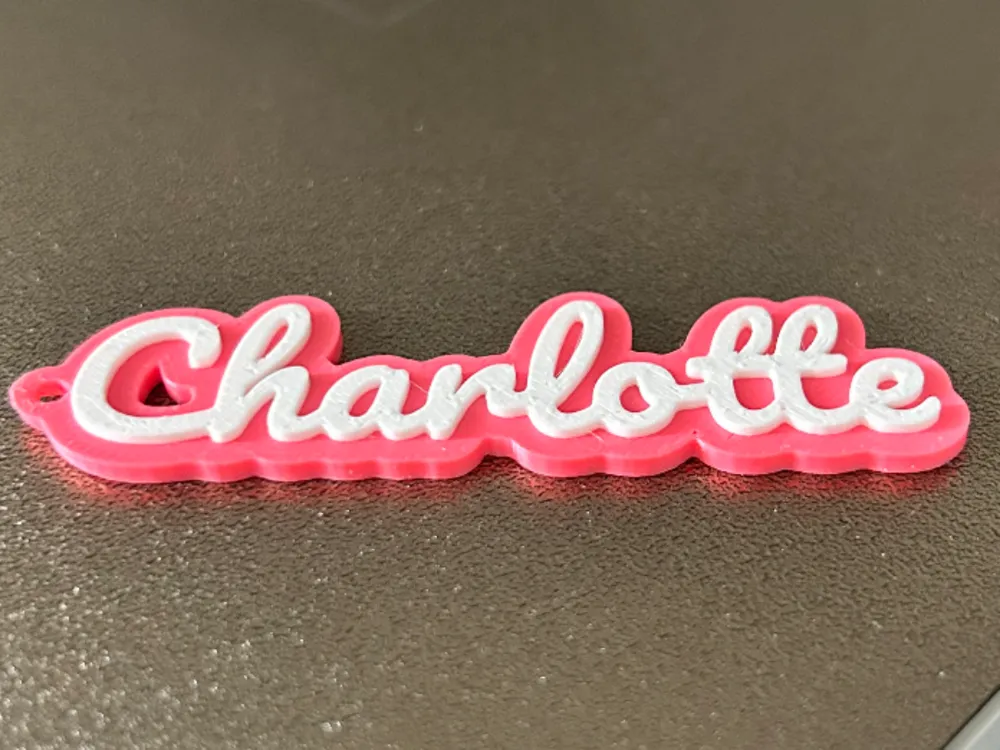 Charlotte - 3d printed name keychain personalized - Free 3D Print Model ...