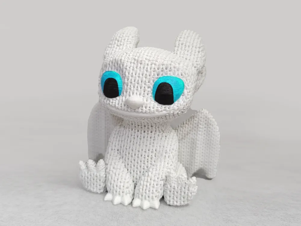 Light Fury Toothless with a Knitted Design by PinkyWings MakerWorld ...