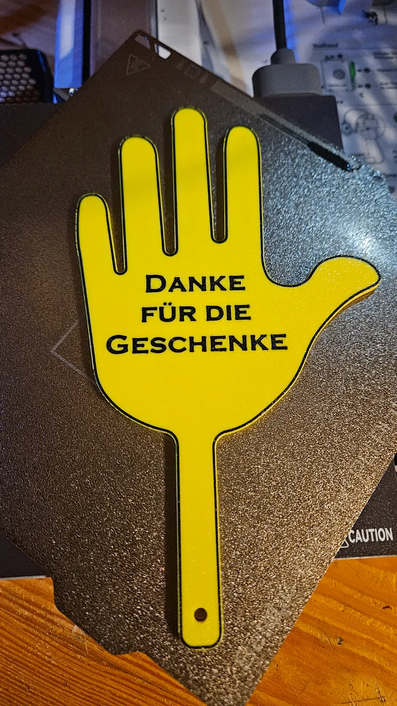 Handschild „Many thanks“/Thank you for the gifts by 3D_Onkel - MakerWorld