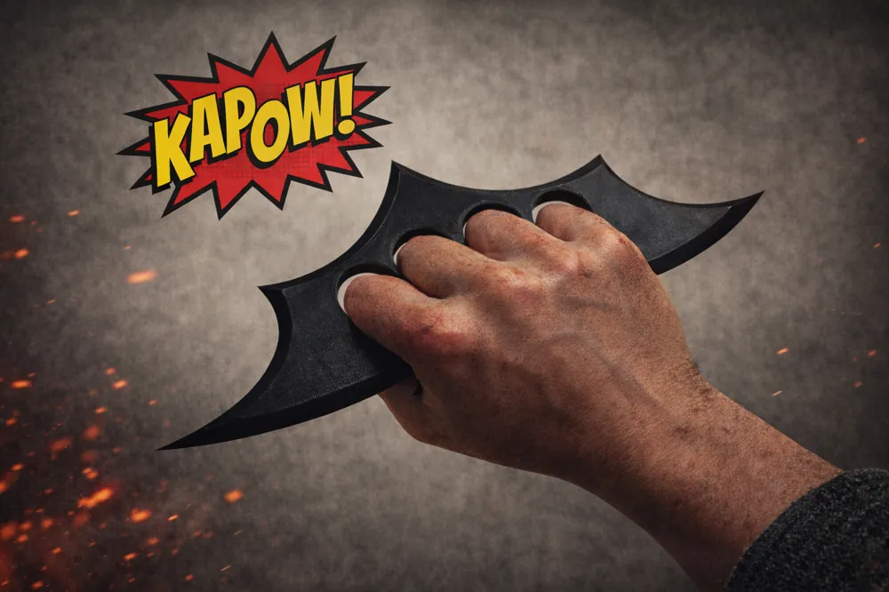 Batarang Batman Brass Knuckles / Knuckle Dusters - Free 3D Print Model ...