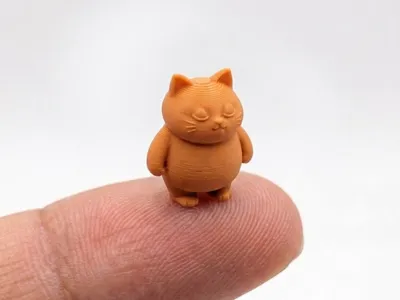 The smallest fat cat in the world (Nozzle 0.4) - Free 3D Print Model ...