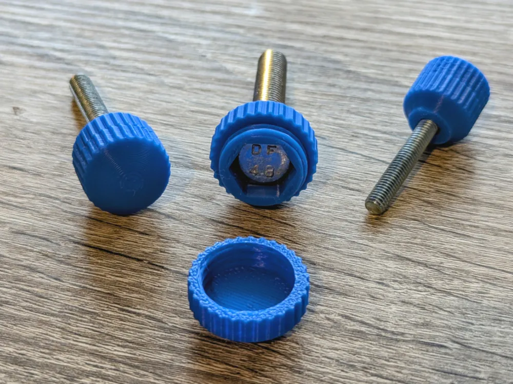 Screw cap bolt knobs for 5/6/8mm bolts by StampyDriver - MakerWorld