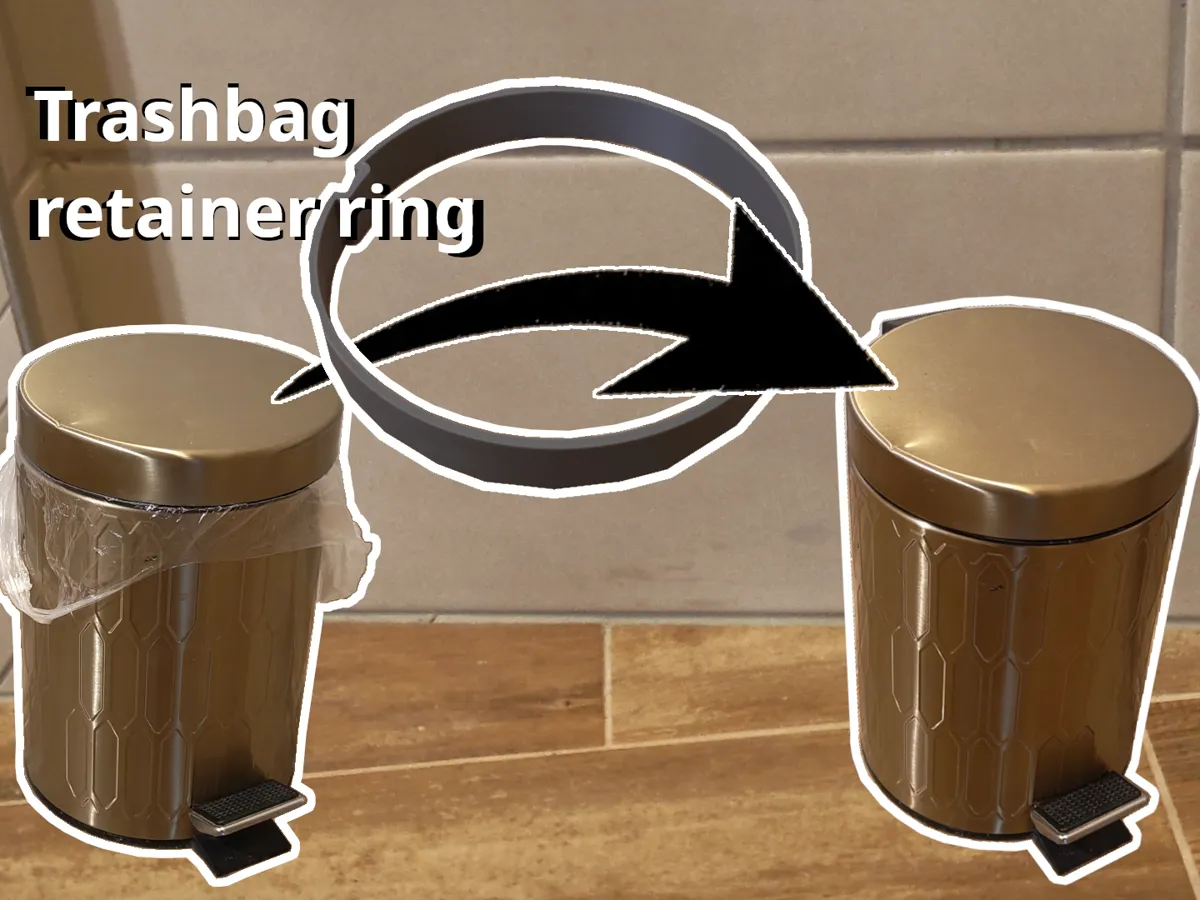 Bathroom bin trash bag retainer ring - Free 3D Print Model - MakerWorld