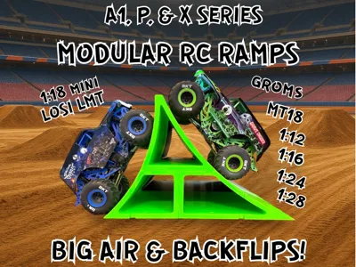 MONSTER TRUCK BACKFLIP/LAUNCH RAMP A1,P,& X SERIES - Free 3D Print ...