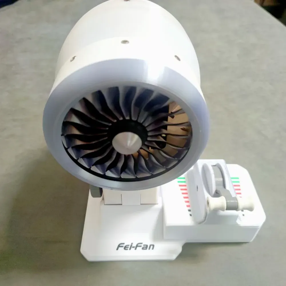 High-bypass ratio simulation aircraft jet engine fan, 10000 rpm ...