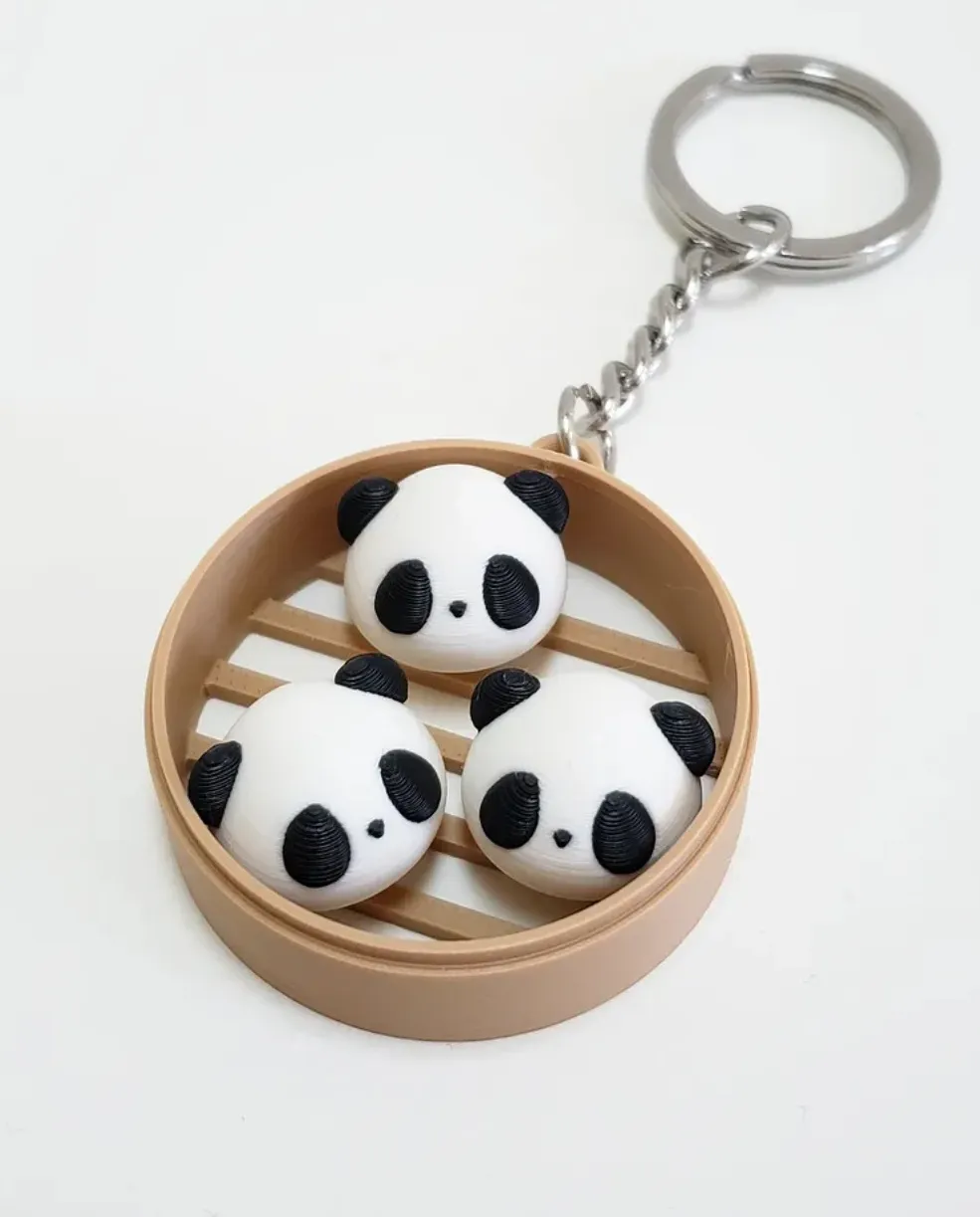 Panda Bun Fidget Keychain (Dim Sum) by Jefflynn MakerWorld: Download ...