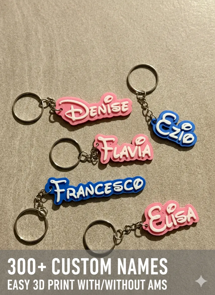 Disney Keychain Charm Mega Pack (300+ Names) - Free 3D Print Model ...