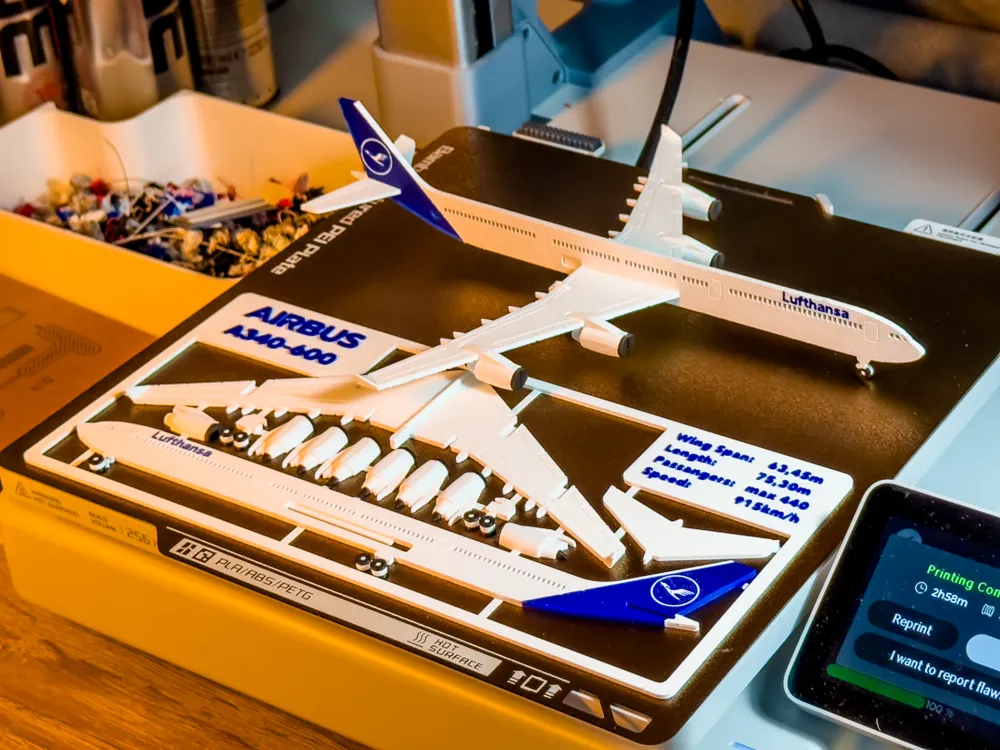 Plane kit card (Airbus A340-600) by pbbence1994 - MakerWorld