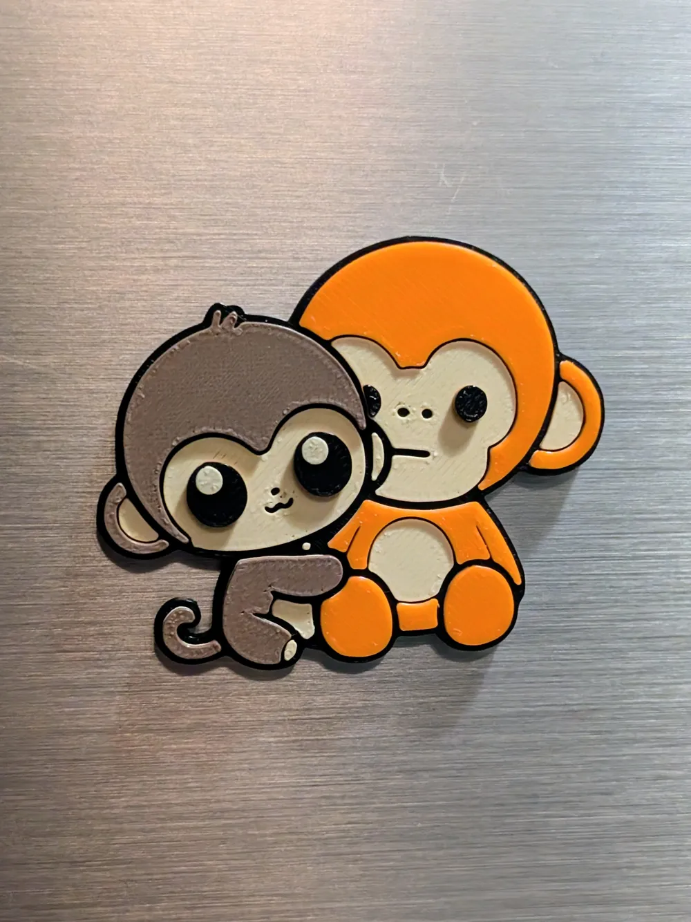 Cute Punch the Monkey Magnet & Keychain - Layered! - Free 3D Print ...