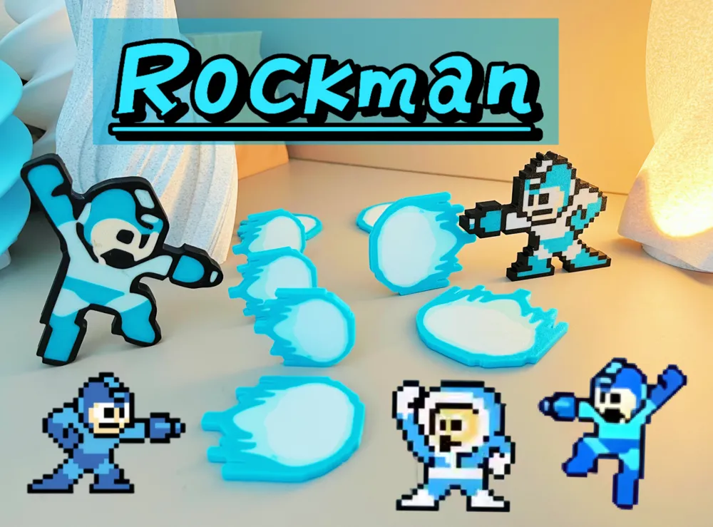Mega Man Playable Wall Decal Keychain by 不讲道理的乐桑 - MakerWorld