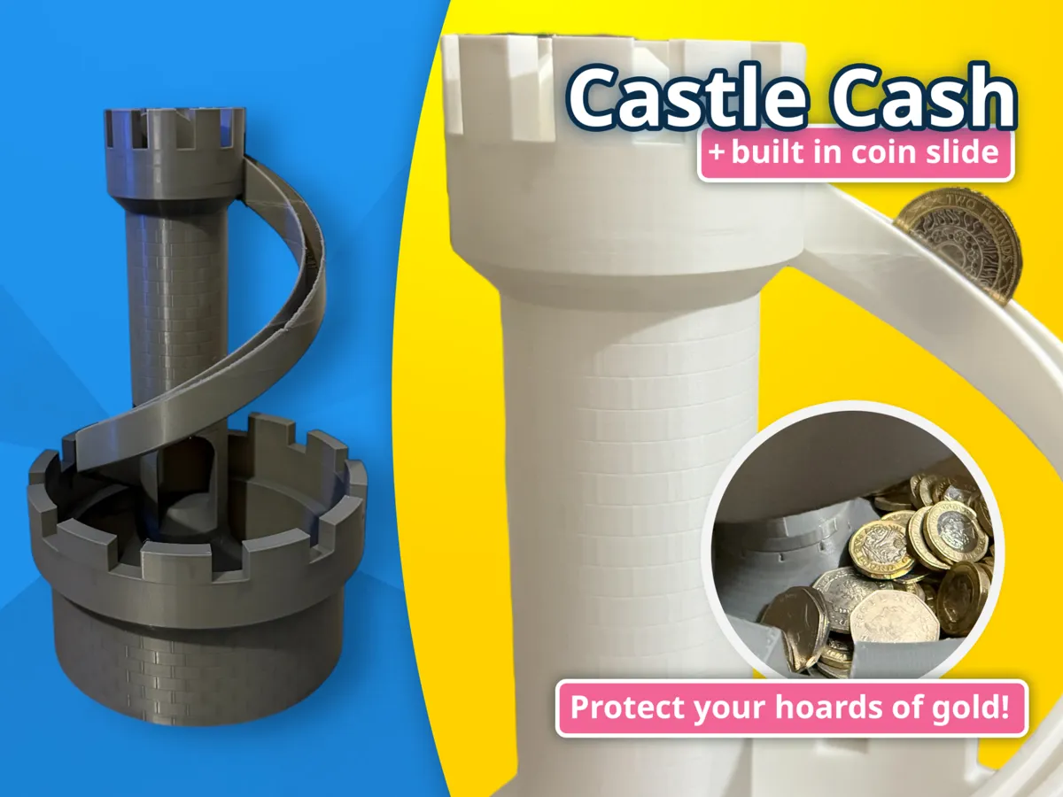 Castle Cash - The Castle Piggy Bank - Free 3D Print Model - MakerWorld