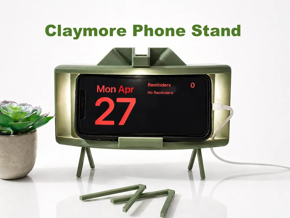 Claymore Phone Stand - Free 3D Print Model - MakerWorld
