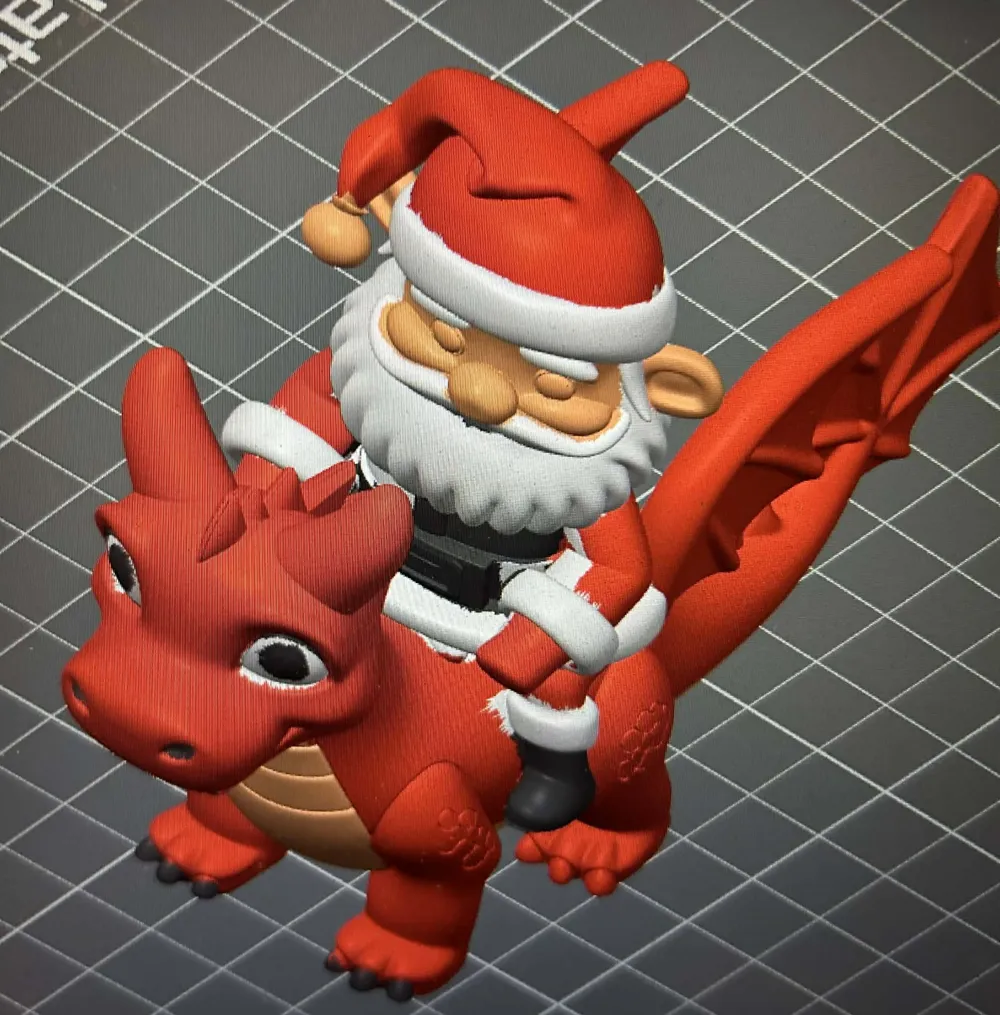 SANTA AND HIS DRAGON - Free 3D Print Model - MakerWorld