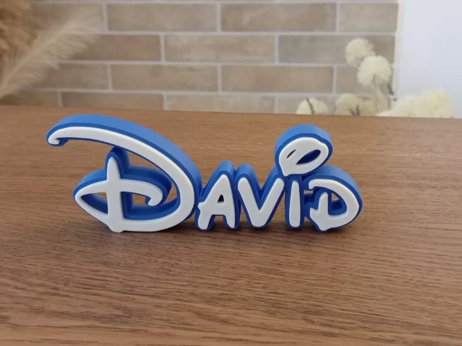 Placa decorativa com o nome David Disney para o quarto infantil recém ...
