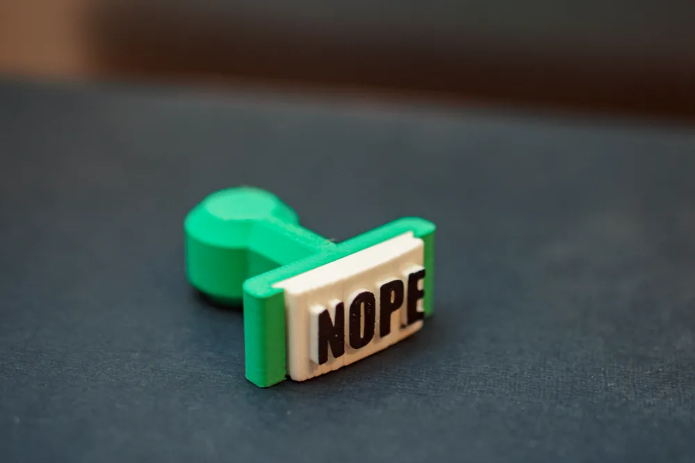 A NOPE Stamp. Stamp anything you diskile! by 3DPrintWell.co.uk - MakerWorld