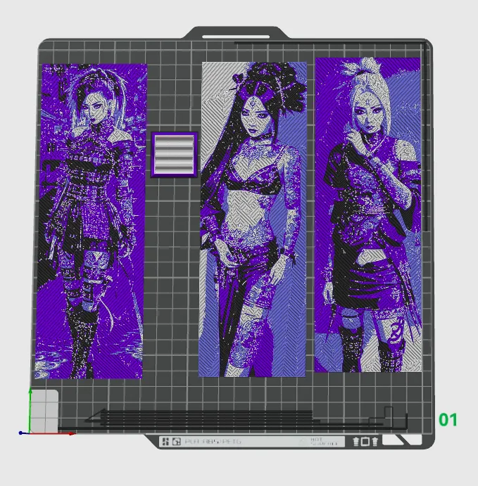 Set of 3 Bookmarks - Cyberpunk Street Girl from the Far East by ...