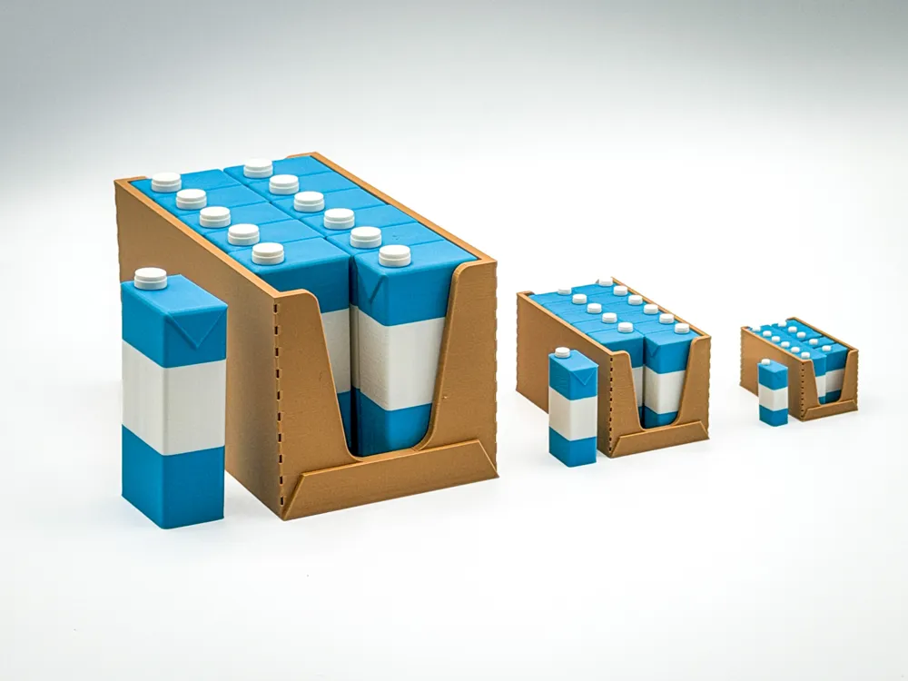 Milk Crate & Cartons Set (1:3, 1:6, 1:10) - Free 3D Print Model ...