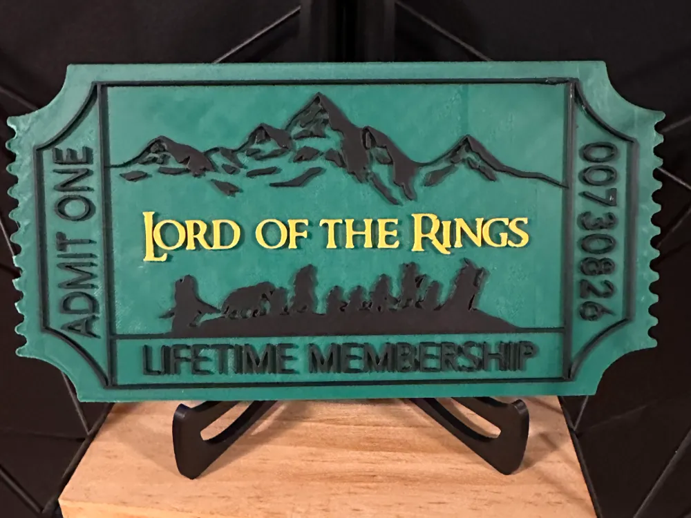 LOTR Ticket Stub Sign - Free 3D Print Model - MakerWorld