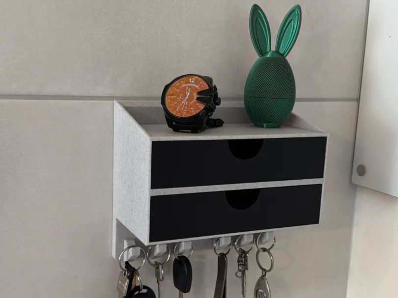 Key Holder with 2 Drawers - Free 3D Print Model - MakerWorld