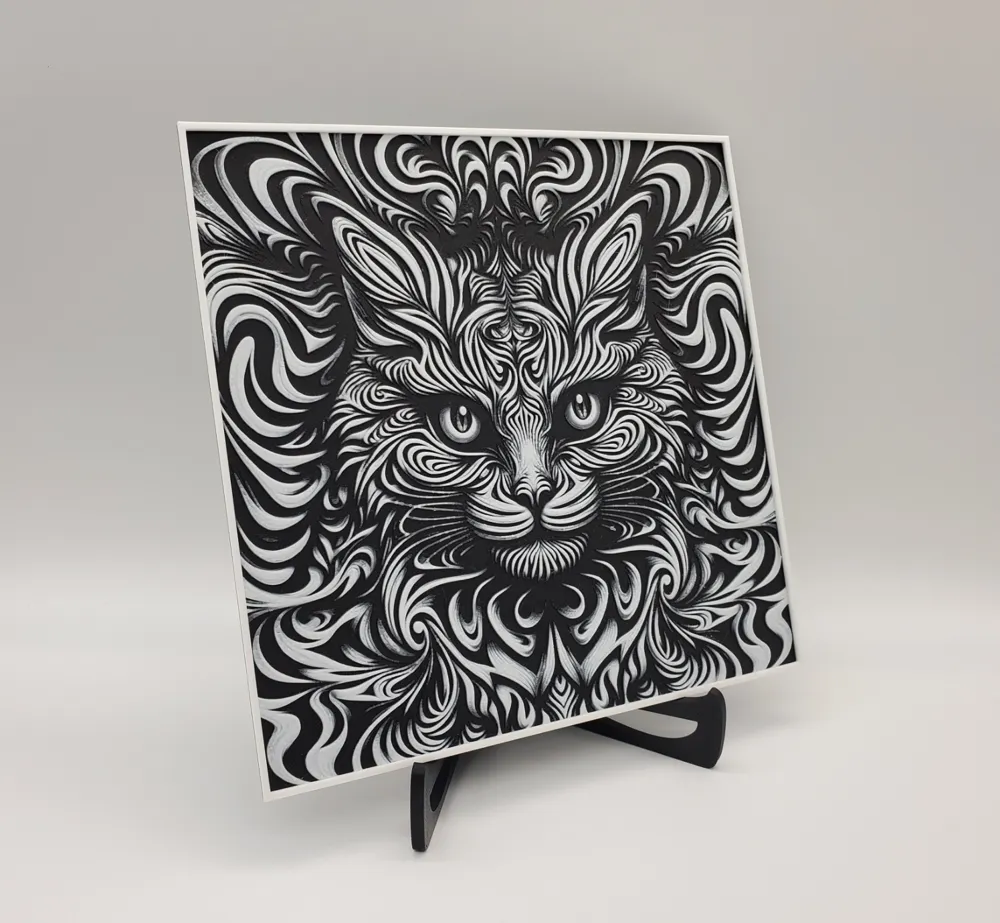 Psychedelic Cat Visual Illusion by ABUNDANT 3D - MakerWorld