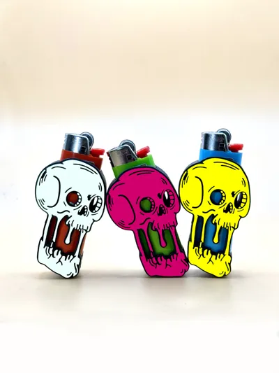 Melting Skull lighter case by BatChips MakerWorld: Download Free 3D Models
