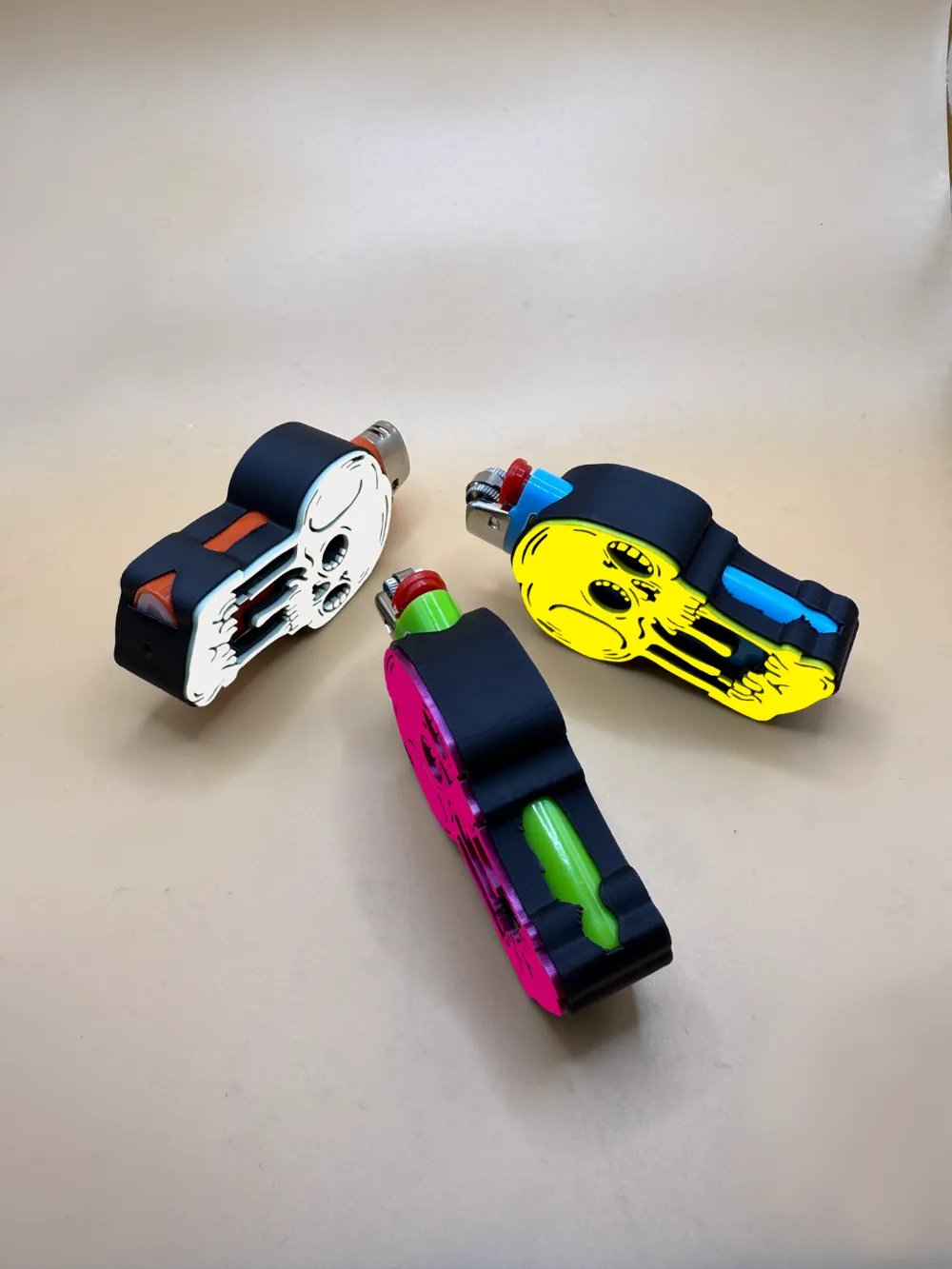 Melting Skull lighter case by BatChips MakerWorld: Download Free 3D Models