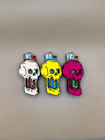 Melting Skull lighter case by BatChips MakerWorld: Download Free 3D Models